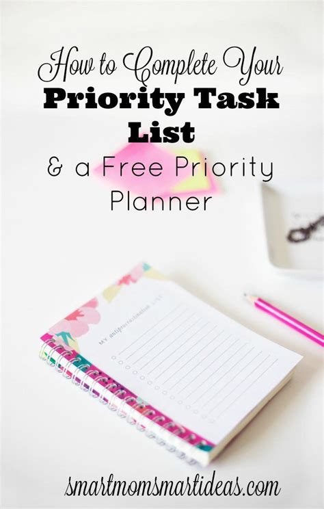 How To Complete Your Priority Task List Every Day Task List Time Management Printable