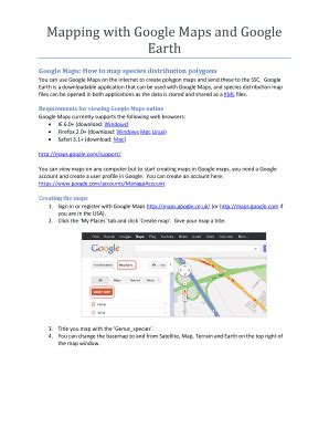 Fillable Online Google Maps How To Map Species Distribution Polygons Fax Email Print Pdffiller