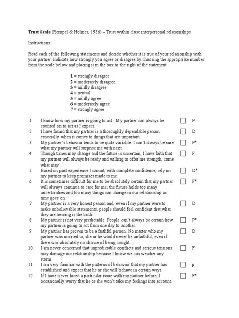 Trust Scale For Relationships Pdf