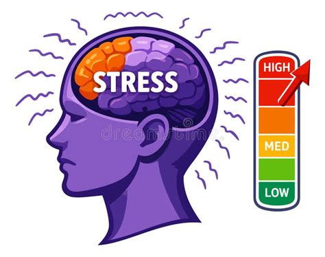 Graphic Illustration Of A Human Head And Brain Depicting High Stress