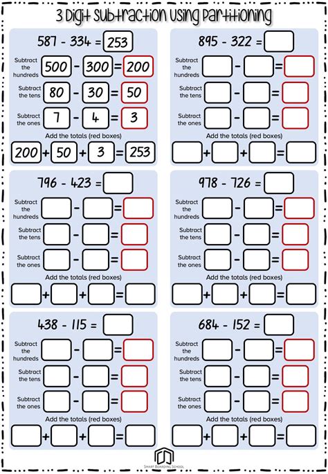 subtraction using partitioning