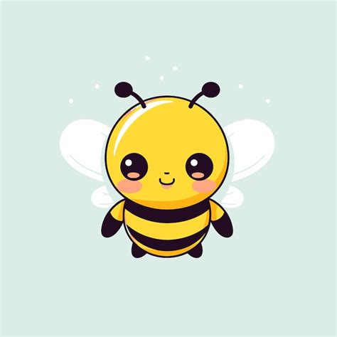 Premium Vector Cute Kawaii Bee Chibi Mascot Vector Cartoon Style