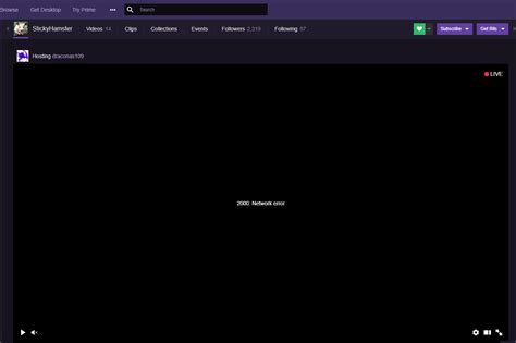 I Get This Error Message 2000 Network Error On Twitch Tv · Issue