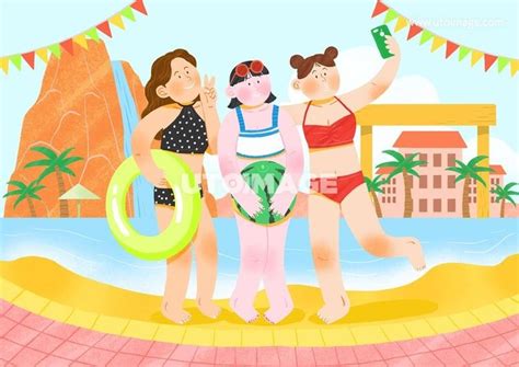 워터파크 009 Spai396 유토이미지 일러스트 사람 워터파크 수영장 물 여행 휴가 계절 여름 야외 시즌