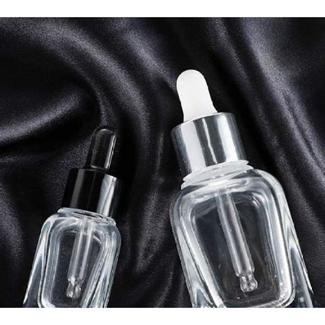ขวดแก้วดรอปเปอร์สีใสขนาด 30ml คอ18 แพ็กเกจเครื่องสำอาง ขวดบรรจุภัณฑ์ ปกป้องจากแสงภายนอก ทนต่อสาร