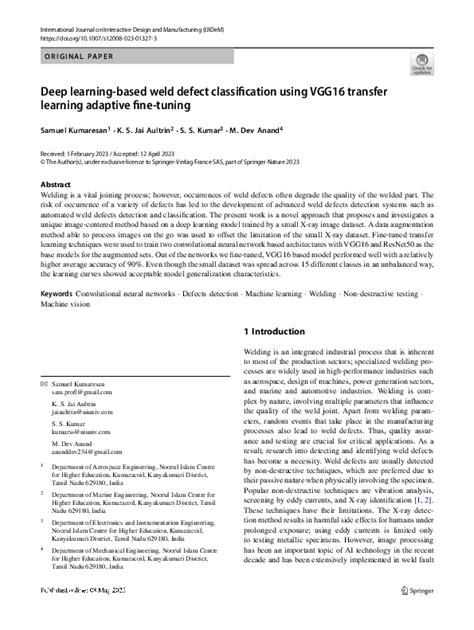 Pdf Deep Learning Based Weld Defect Classification Using Vgg16
