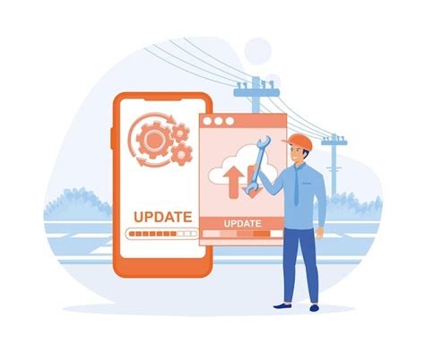 Premium Vector Update Software System Maintenance Update Process Install Software Flat Vector