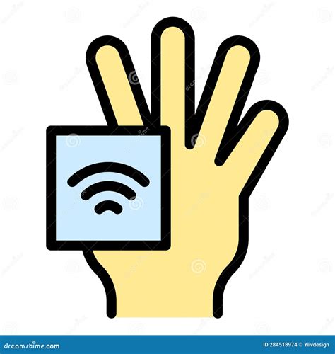 Palm Recognition Approved Thin Line Icon Verification Palmprint System Accepted Vector