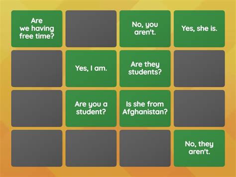 Matching Questions And Answers Parejas