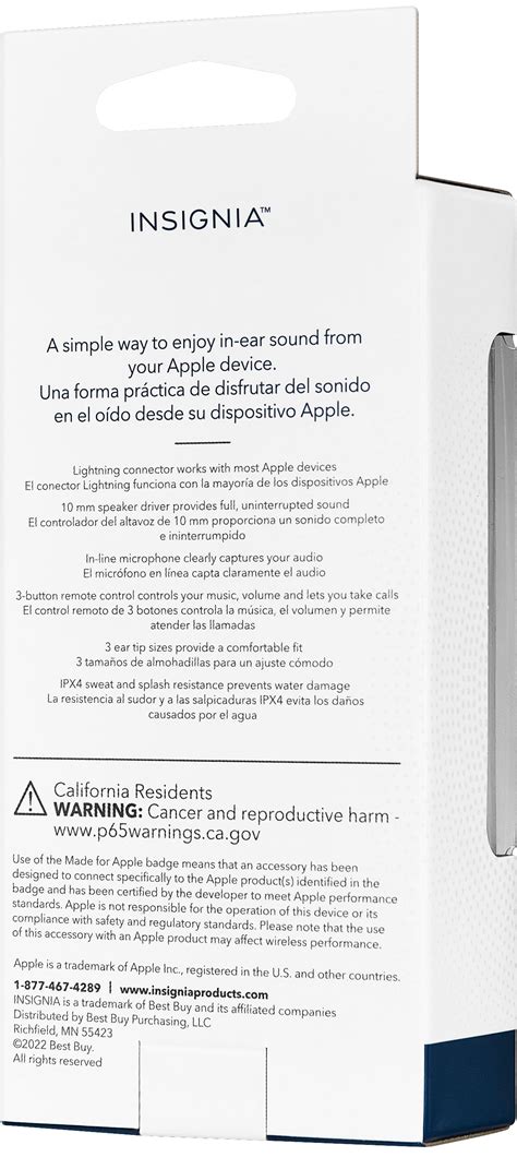 Insignia Lightning Wired Earbud Headphones White Ns Hpltng Best Buy