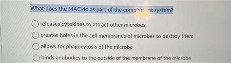 Solved What Does The Mac Do As Part Of The Complement