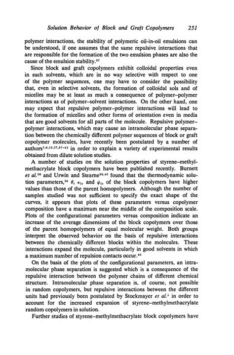 Separations Solubilities Characterization Of Macromolecular Structure The National