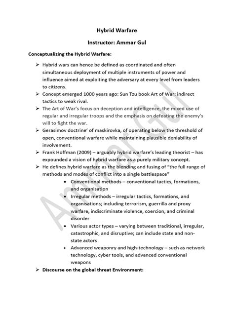 Hybrid Warfare Pdf Security Cyberwarfare