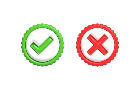 Premium Photo Realistic Right And Wrong Yes Or No Approved Or Declined 3d Render Illustration