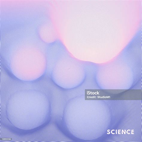 추상 과학 또는 기술 배경 그래픽 디자인 파티클이 있는 네트워크 그림입니다 3d 그리드 표면 0명에 대한 스톡 벡터 아트 및