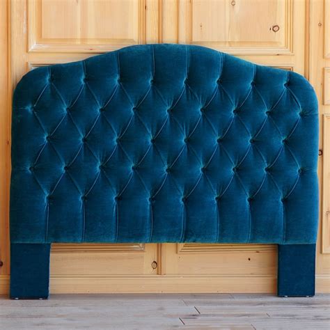 Peacock Blue Diamond Tufted Headboard Velvet Tufted Headboard Modern