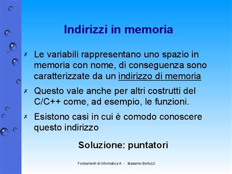indirizzo in memoria di una variabile