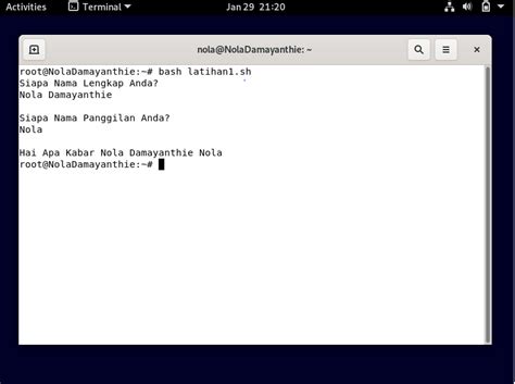 skrip dasar shell di linux