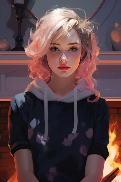 Premium Ai Image Romantic Anime Girl