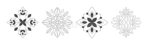 Geometric Style Ornamental Linear Shape And Form Vector Set Stock Vector Illustration Of