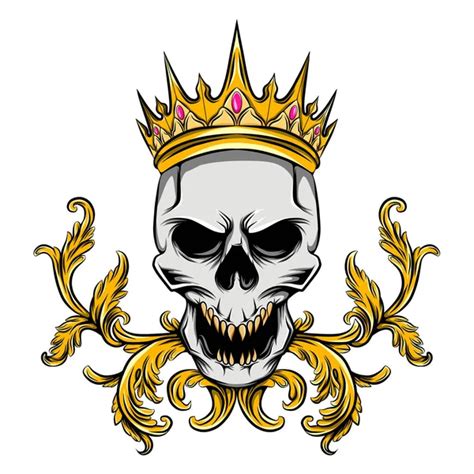 Human Skull Baroque Tattoo Design Illustration Stock Vector Image By ©mariafionawati