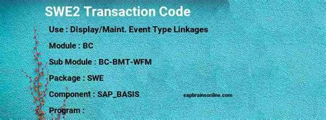 Swe2 Sap Tcode For Displaymaint Event Type Linkages