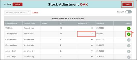 Stock Adjustment Workflow