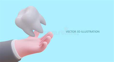 3d Hand Molar Advertisement Of Dental Services Stock Vector Illustration Of Clean Implant