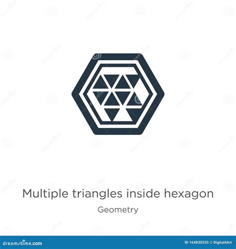 Multiple Triangles Inside Hexagon Icon Vector Trendy Flat Multiple