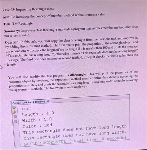 Solved Task 08 Improving Rectangle Class Aim To Introduce
