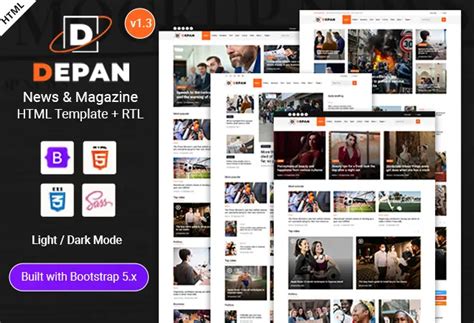 Depan News Magazine Bootstrap 5 Template Envytheme