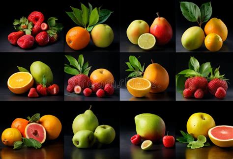 Vibrant Fruit Matrix A Symphony Of Nutrition Stock Illustration