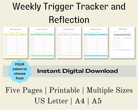 Trigger Tracker Weekly Trigger Tracker Trigger Journal Trigger