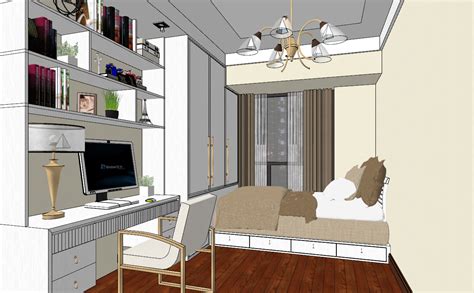 现代儿童房榻榻米模型 卧室 土木在线