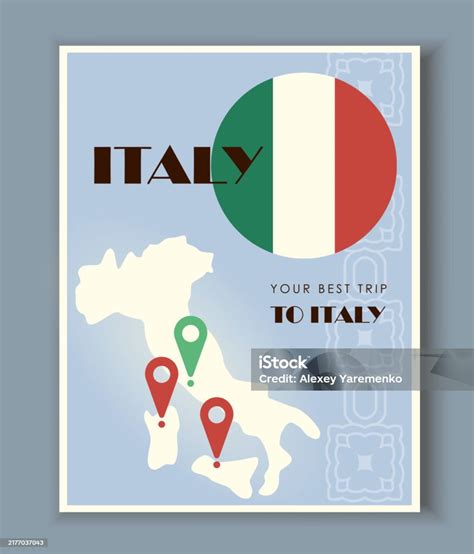 이탈리아 여행 포스터 피사 타워 유럽 여행 및 관광 이탈리아 지도 휴일과 휴가 여행 소셜 미디어 커버 평면 벡터 일러스트 레이 션 건축물에 대한 스톡 벡터 아트 및 기타
