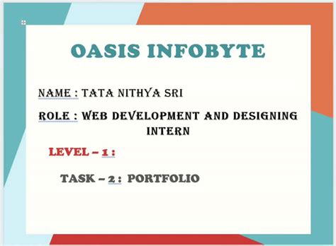 Nithya Sri On Linkedin Oasisinfobyte Oasisinfobyte Webdevelopment