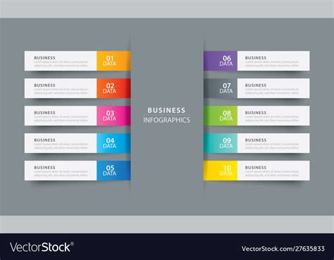Infographics Tab Index In Horizontal Paper Vector Image
