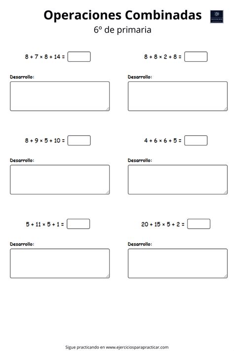 Operaciones Combinadas Sexto De Primaria