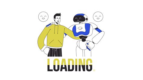 AI Human Collab Loader Animation Working With Robot Together Flash Message K Video Footage