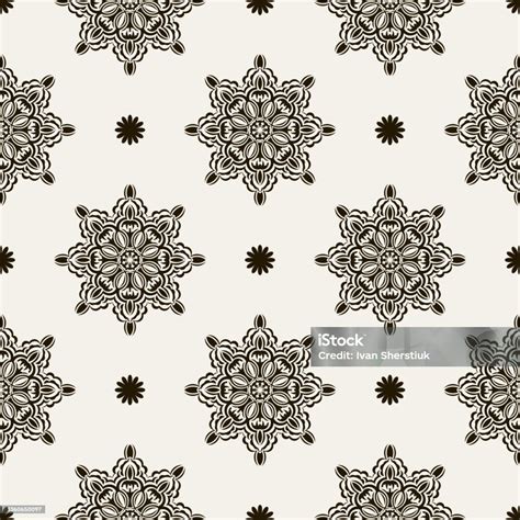 장식이 있는 복고풍의 매끄러운 패턴 커버 패브릭 엽서 및 인쇄에 적합합니다 벡터 그림입니다 꽃 식물에 대한 스톡 벡터 아트 및 기타 이미지 Istock