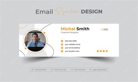 Premium Vector Simple Email Signature Template Design