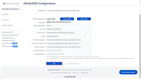 drupal oauth server sso integration with confluence