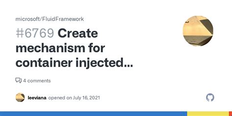 Create Mechanism For Container Injected Dependencies Issue Microsoft Fluidframework