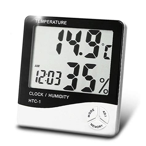 P M H Htc 1 Temperature Humidity Time Display Meter With Alarm Clock Humidity Meter Incubator