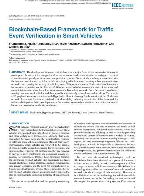 Pdf Blockchain Based Framework For Traffic Event Verification In Smart Vehicles