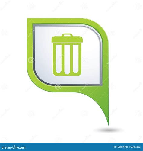 Map Pointer With Trash Can Icon Stock Vector Illustration Of Paper Location