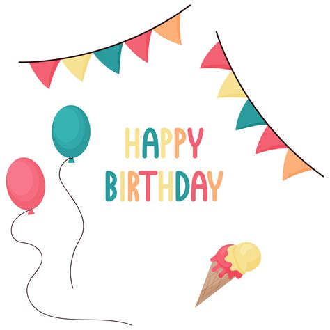 Happy Birthday Clip Art 22782561 Vector Art At Vecteezy
