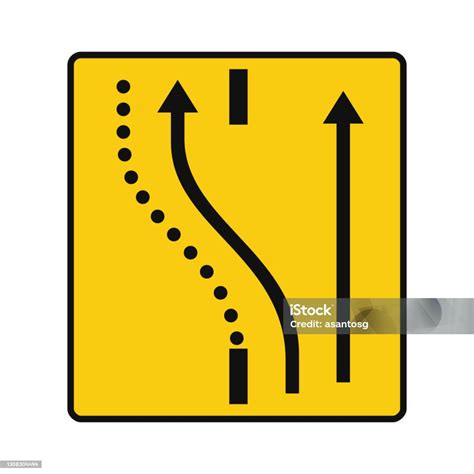 흰색 배경에서 격리된 노란색과 검은색의 직사각형 트래픽 신호입니다 반대 도로에 차선의 임시 우회 작업 도로에 다른 유지 검은색에 대한 스톡 벡터 아트 및 기타 이미지