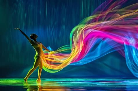 Premium Photo A Dancer Does A Rhythmic Gymnastics Routine With