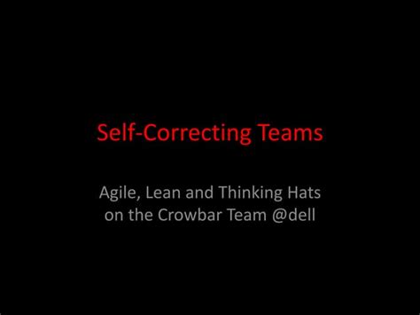 Self Correcting Teams Ppt
